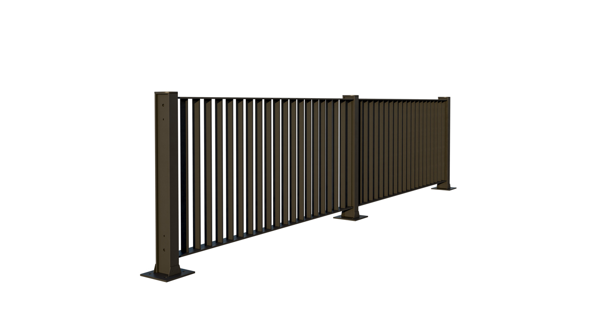 Ringhiera modulare PSP ad elementi verticali in acciaio corten